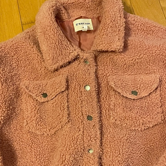 C’Est Toi | Jackets & Coats | Cest Toi Pink Sherpa Jacket | Poshmark